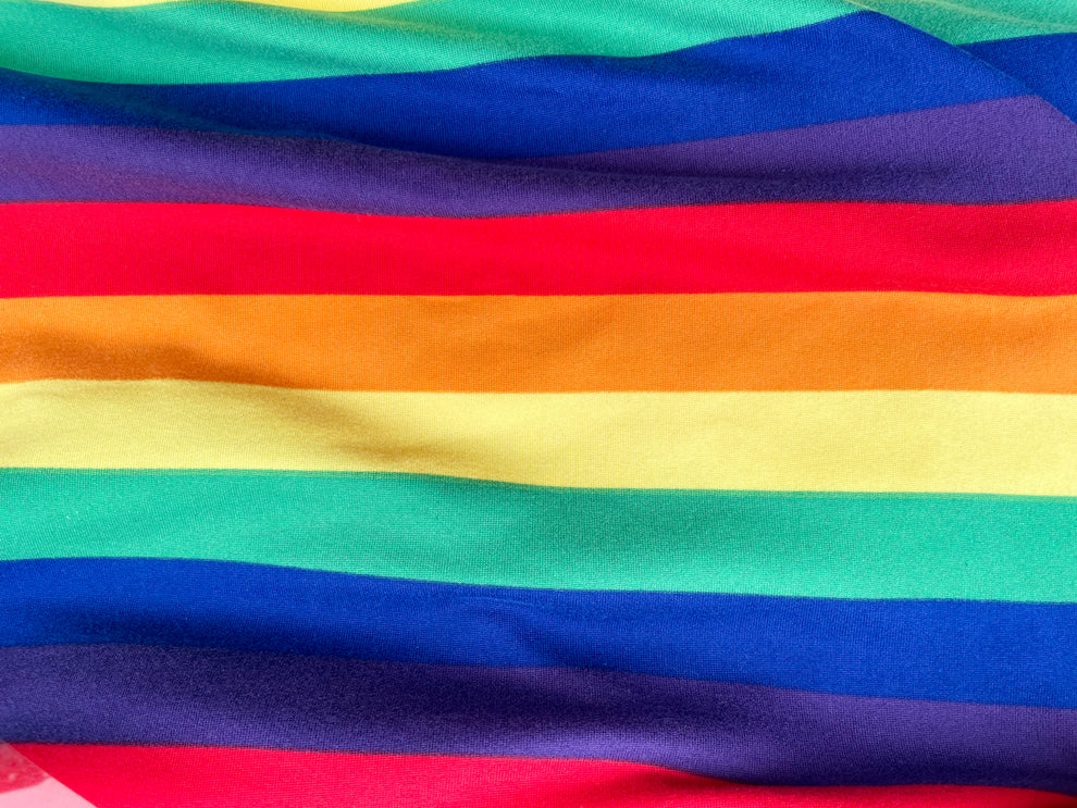 Rainbow Polyester Spandex Brushed DTY Jersey Knit "Proud to Be Me ...