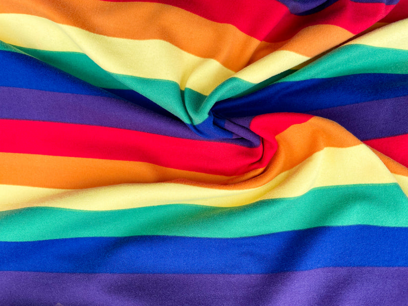 Rainbow Polyester Spandex Brushed DTY Jersey Knit "Proud to Be Me ...